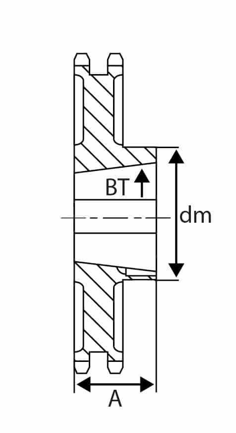 12B Duplex 76 Tooth Taper Bore Cast Iron Sprocket | Belting Online