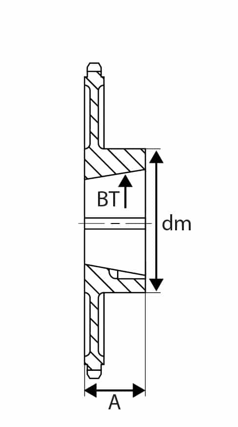 16B Simplex 95 Tooth Cast Iron Taper Bore Sprocket | Belting Online