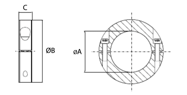 Zinc Plated 1" Double Split Collar | Belting Online