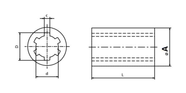 Metric Splined Steel Bush 22x18x6 | Belting Online