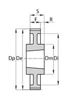 60L050 Taper Bore Pulley To Suit 1610 Bush | Belting Online
